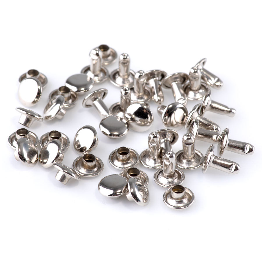 8mm Compression Rivets - Rhodium Plated - 20 Pack — Dakota Stones