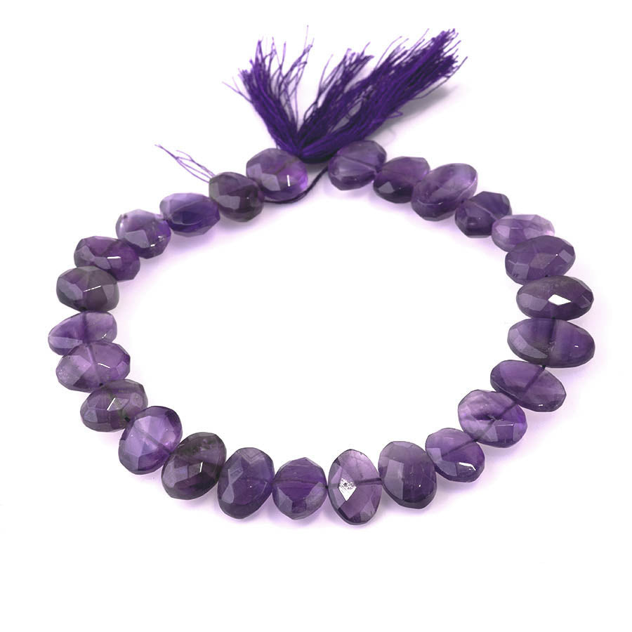 Amethyst 9x12-13x19mm Faceted Irregular Oval - 10 Inch — Dakota Stones