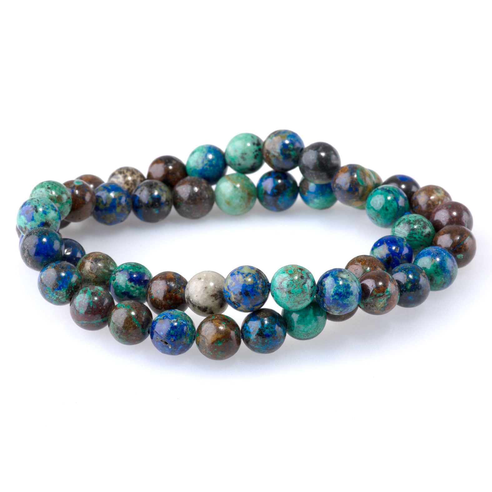 Azurite 8mm Round A Grade - 15-16 Inch — Dakota Stones