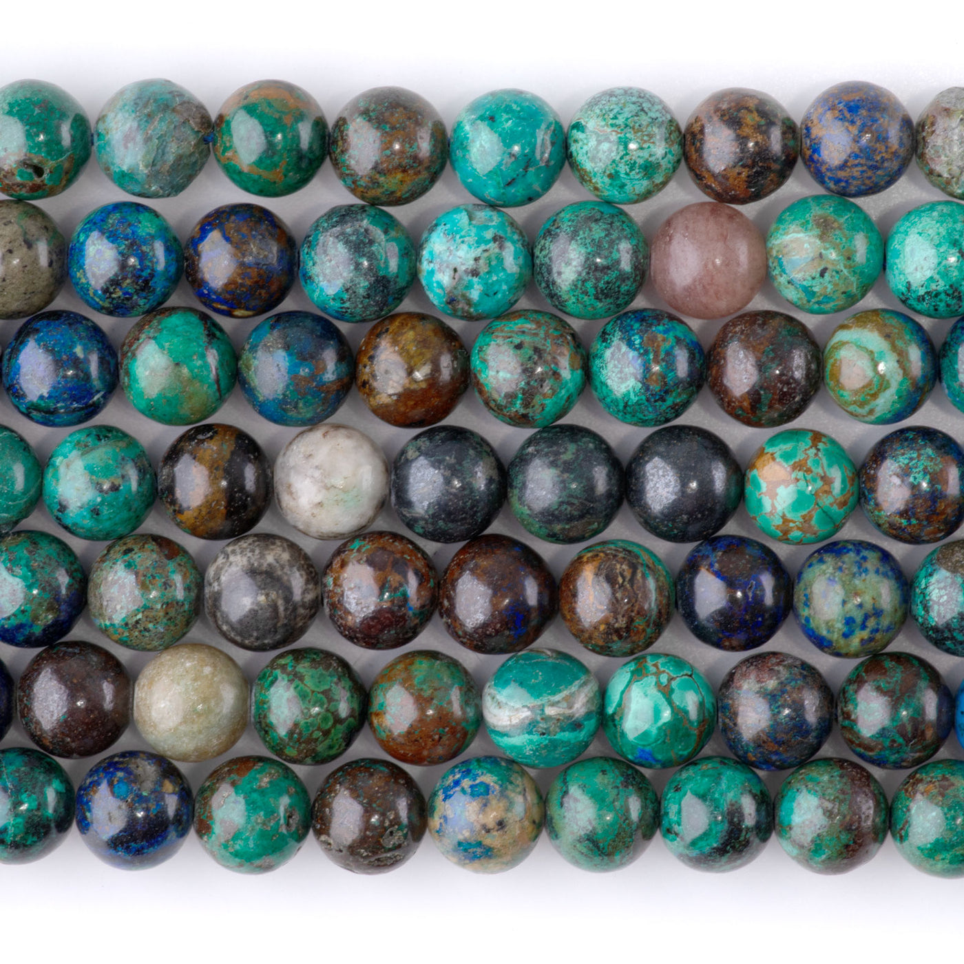 Azurite 8mm Round A Grade - 15-16 Inch — Dakota Stones