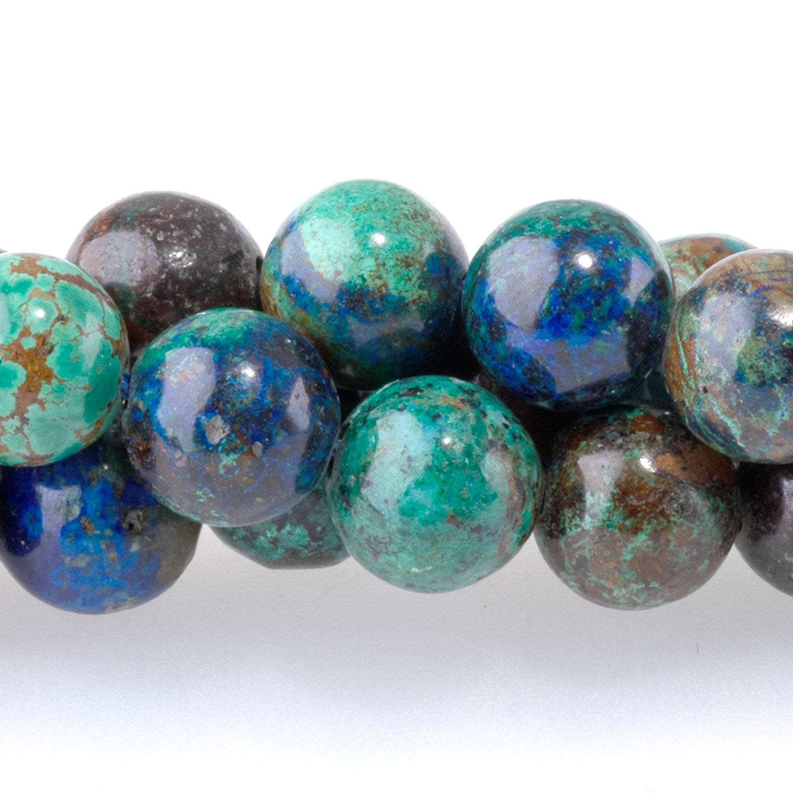 Azurite 8mm Round A Grade - 15-16 Inch — Dakota Stones
