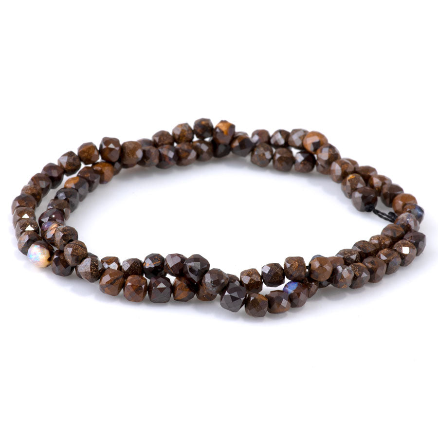 Australian Boulder Opal 4mm Cube Faceted - 15-16 Inch — Dakota Stones