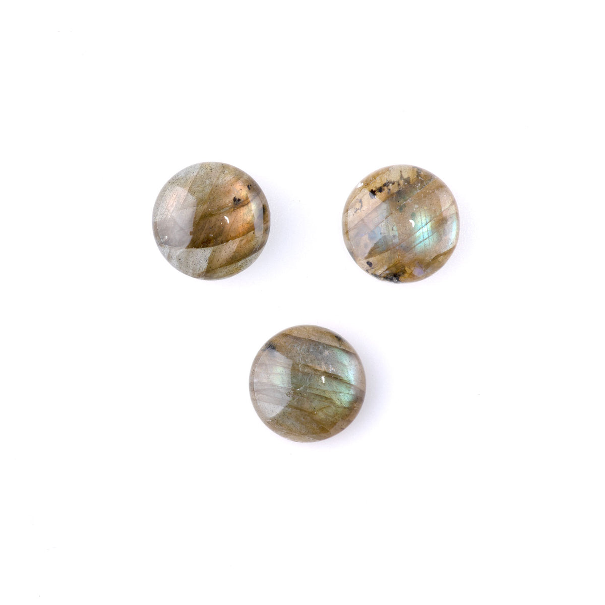 Labradorite 12mm A Grade Coin Cabochon — Dakota Stones