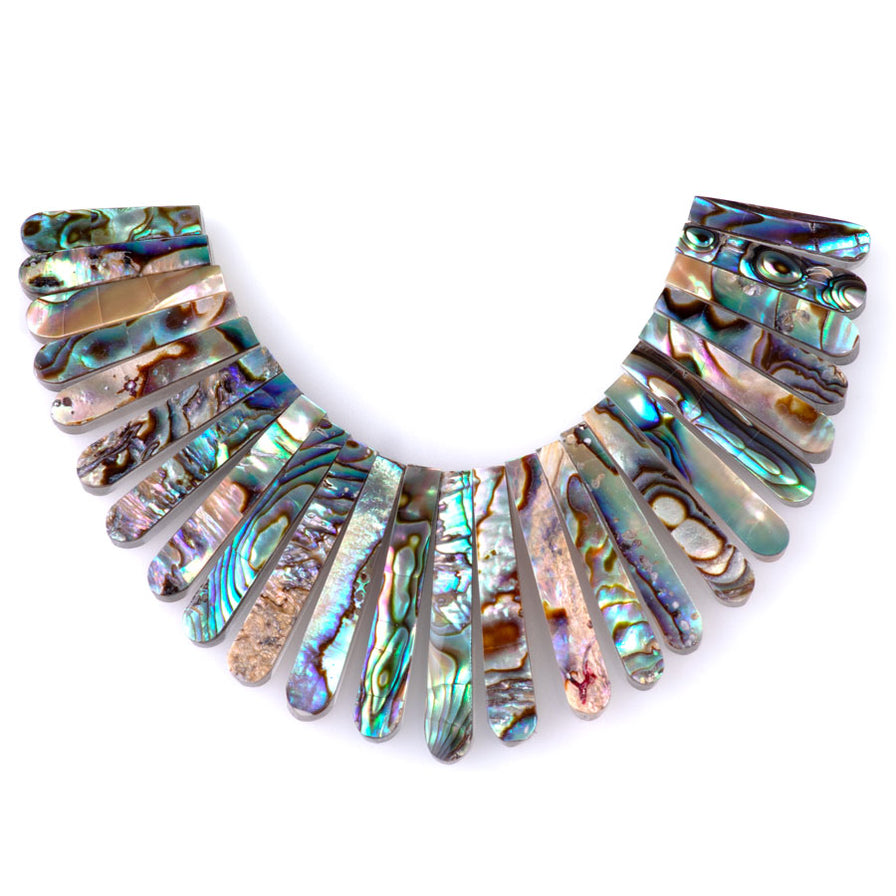 Abalone Shell 5X19-30mm Stick Collar — Dakota Stones