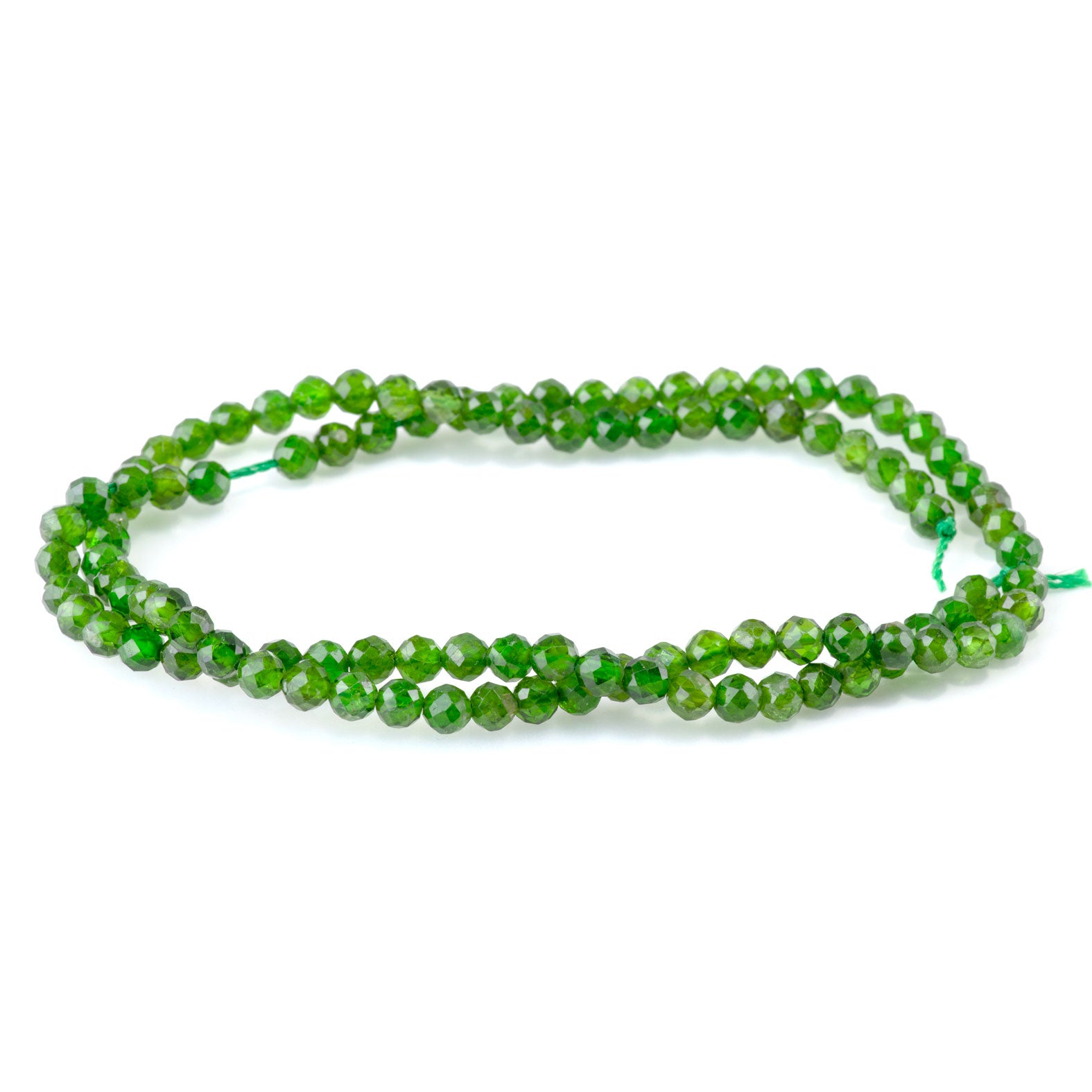 Diopside 4mm Faceted Round AAA Grade - 15-16 Inch — Dakota Stones
