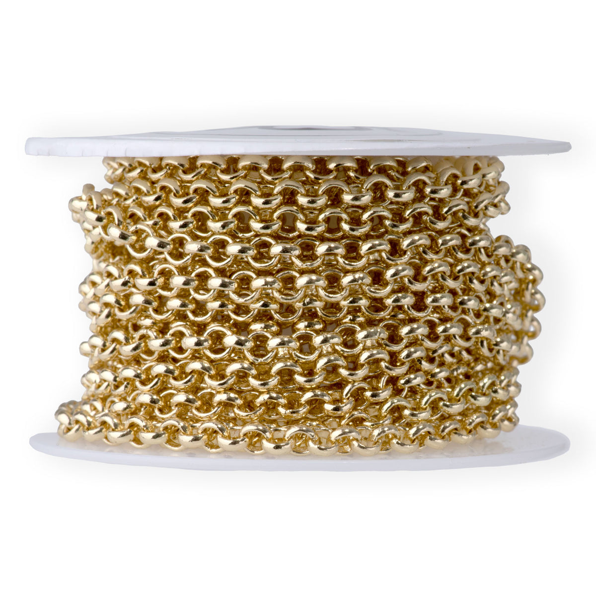 3.5mm Rolo Chain in Gold Plated Brass - 10 Foot Spool — Dakota Stones