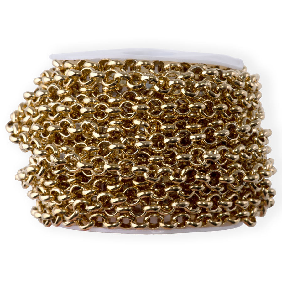 5mm Rolo Gold Plated Stainless Steel Chain - 5 Meter Spool — Dakota Stones