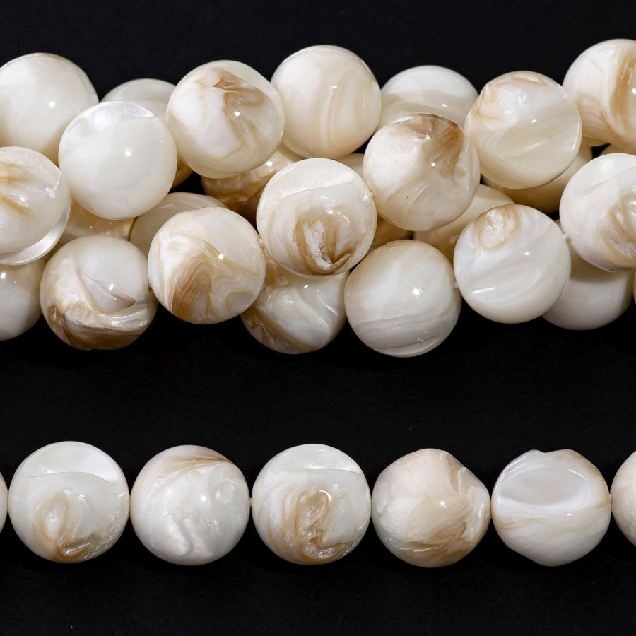 Ebony Shell 14mm Rounds - 15-16 Inch – Dakota Stones