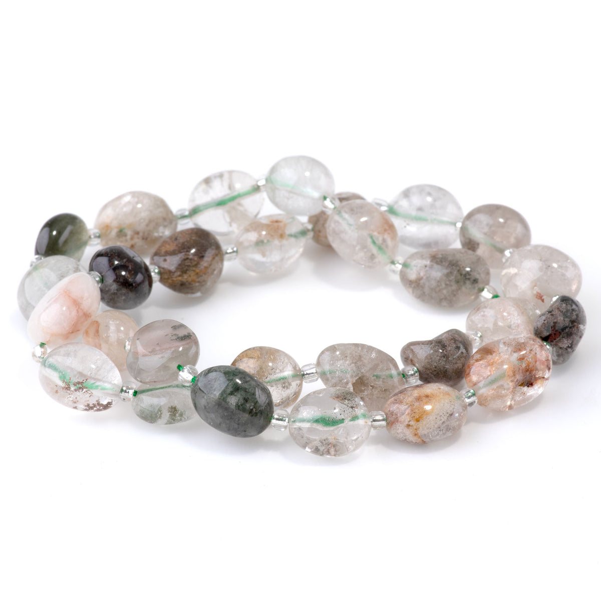 Green Lodalite Quartz 9x11-10x14mm Tumble Nugget A Grade - 15-16 Inch ...