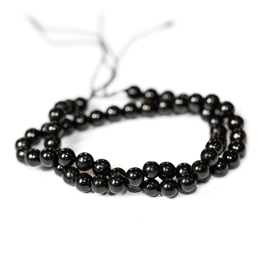 Jet 6mm Round - 15-16 inch — Dakota Stones