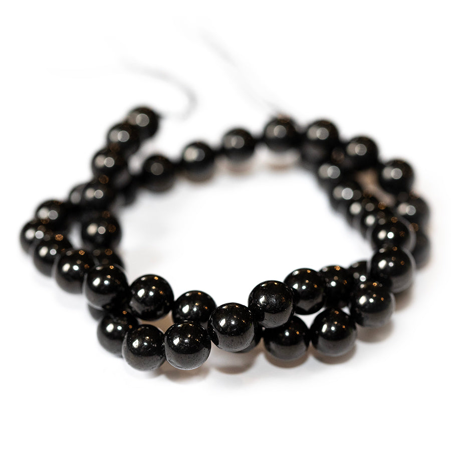 Jet 8mm Round - 15-16 inch — Dakota Stones