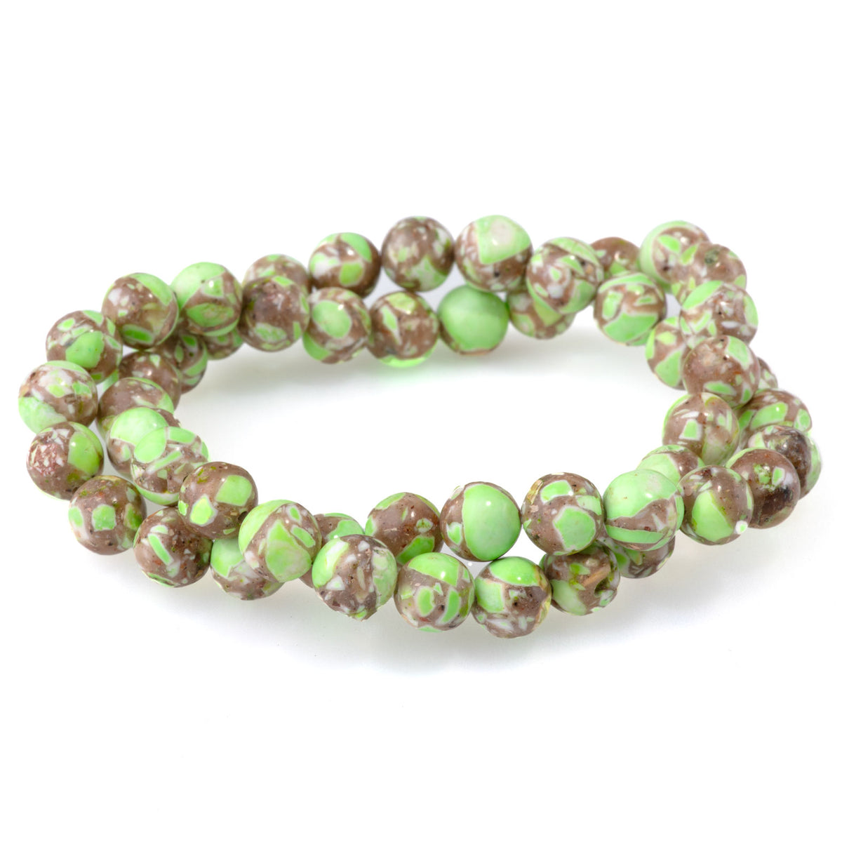 Magnesite (Dyed) Lime Green 8mm Round - 15-16 Inch — Dakota Stones
