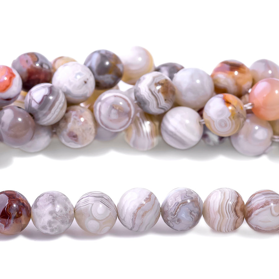 Mexican Laguna Lace Agate 6mm Round - 15-16 inch – Dakota Stones