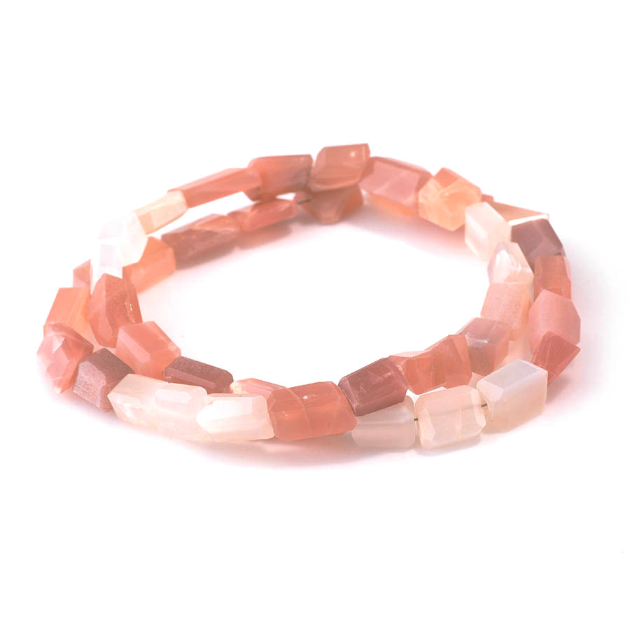 Mixed Moonstone 6x9-8x13mm Free Form Faceted Banded Nugget - 15-16 Inch ...