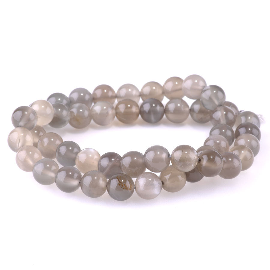 Silver Grey Moonstone 8mm Round A Grade - 15-16 Inch — Dakota Stones