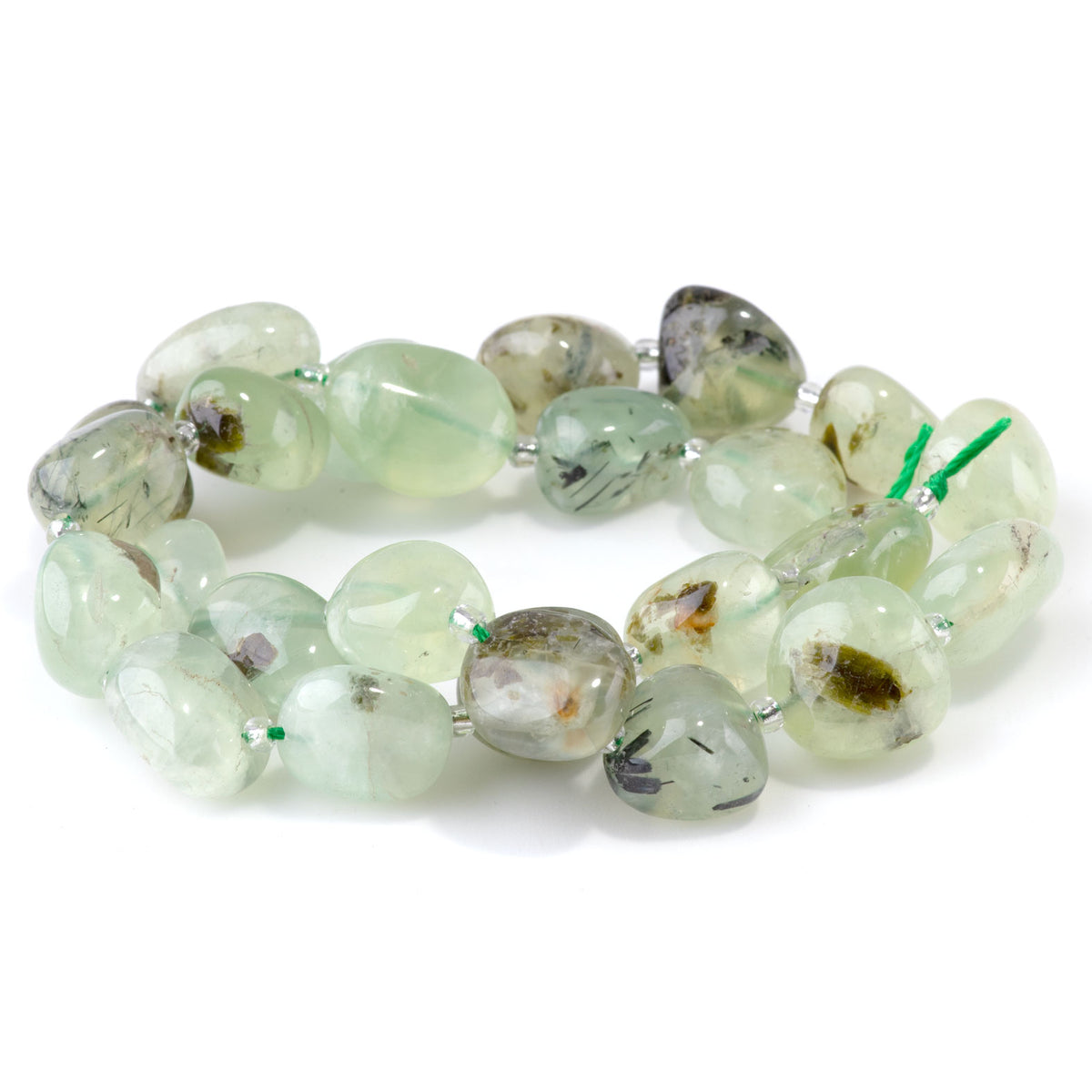 Prehnite 10x14-13x17mm Tumble Nugget - 15-16 Inch — Dakota Stones