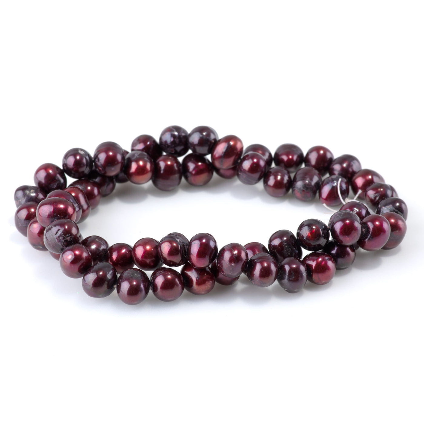 Freshwater Pearl 7-9mm Burgundy Potato Beads - 15-16 Inch — Dakota Stones