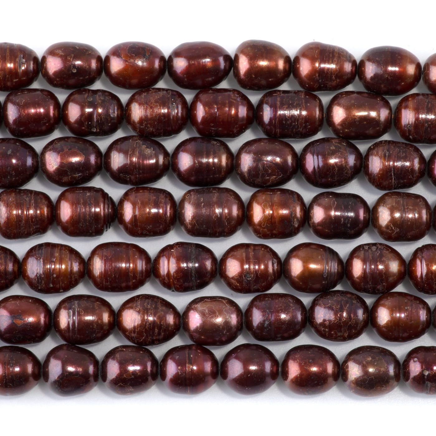 Freshwater Pearl 8-10mm Purple Brown Potato Beads - 15-16 Inch — Dakota ...