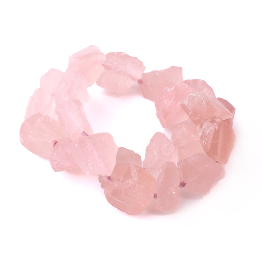 Rose Quartz 20-25mm Rough Nugget - 15-16 Inch – Dakota Stones