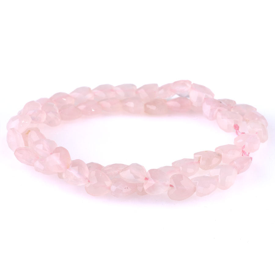 Rose Quartz 8mm Faceted Puff Heart A Grade - 15-16 Inch — Dakota Stones