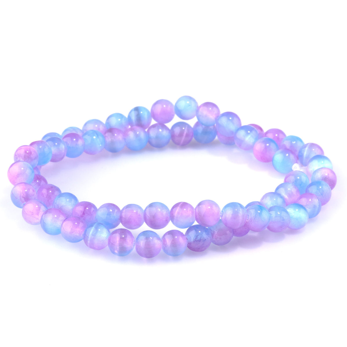 Selenite 6mm Round Purple Pink (Dyed) - 15-16 Inch — Dakota Stones