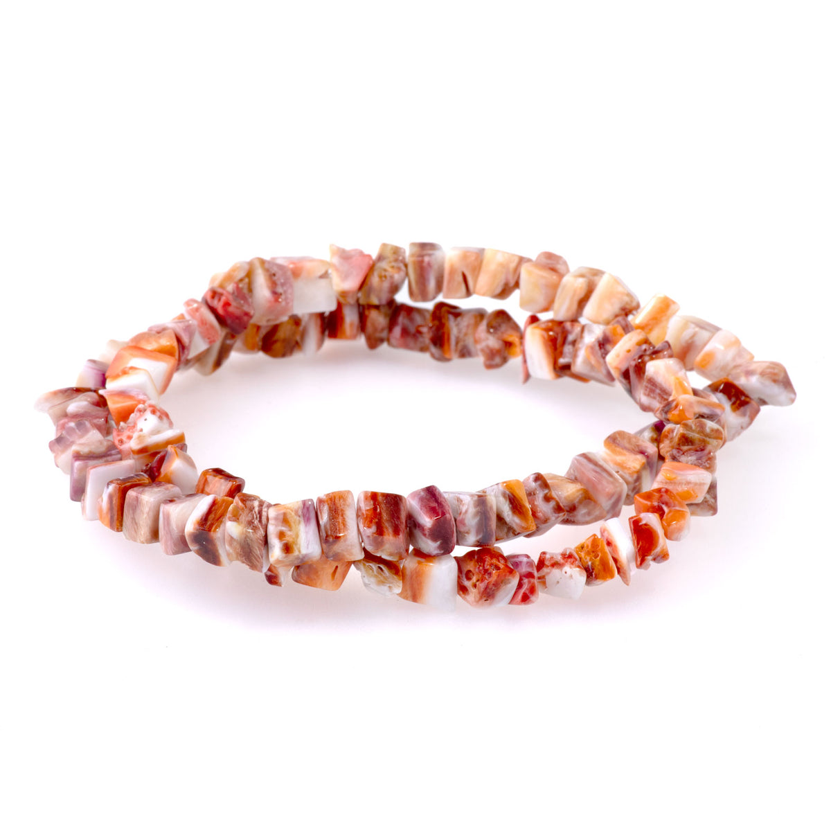 Spiny Oyster 7mm Free Form Square - 15-16 Inch — Dakota Stones