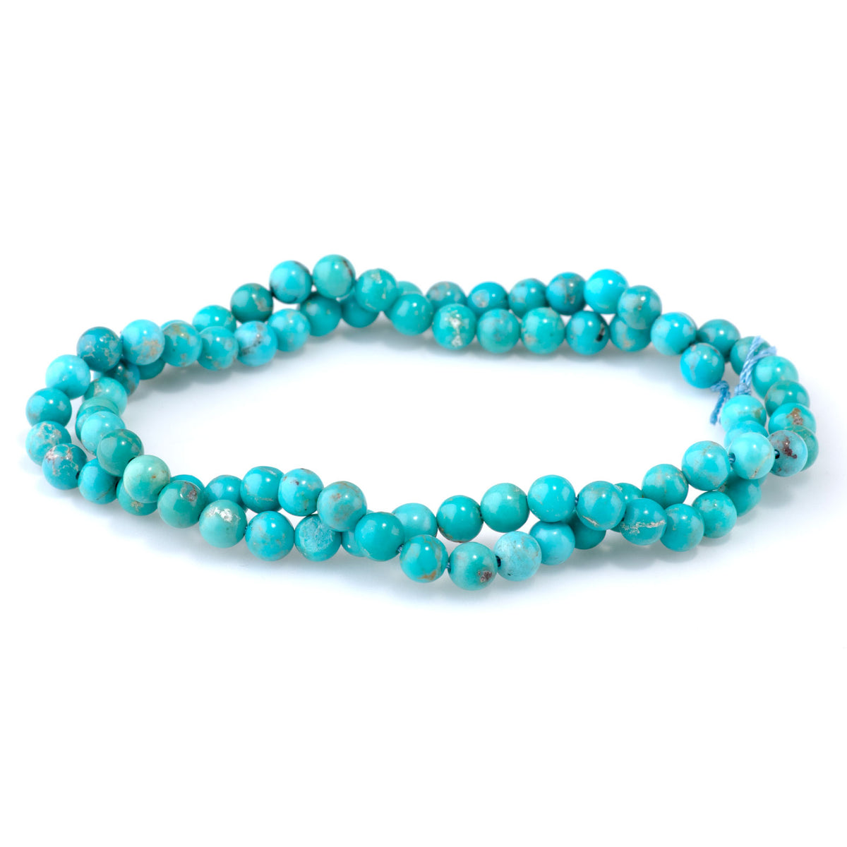 Hubei Sky Blue Turquoise 5mm Round - 15-16 Inch - Limited Edition ...