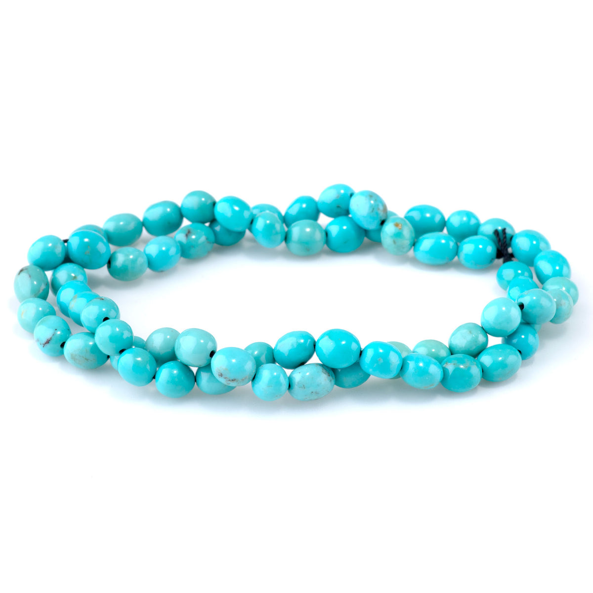 Hubei Sky Blue Turquoise 5x6-8mm Pebble AA Grade - 15-16 Inch — Dakota ...