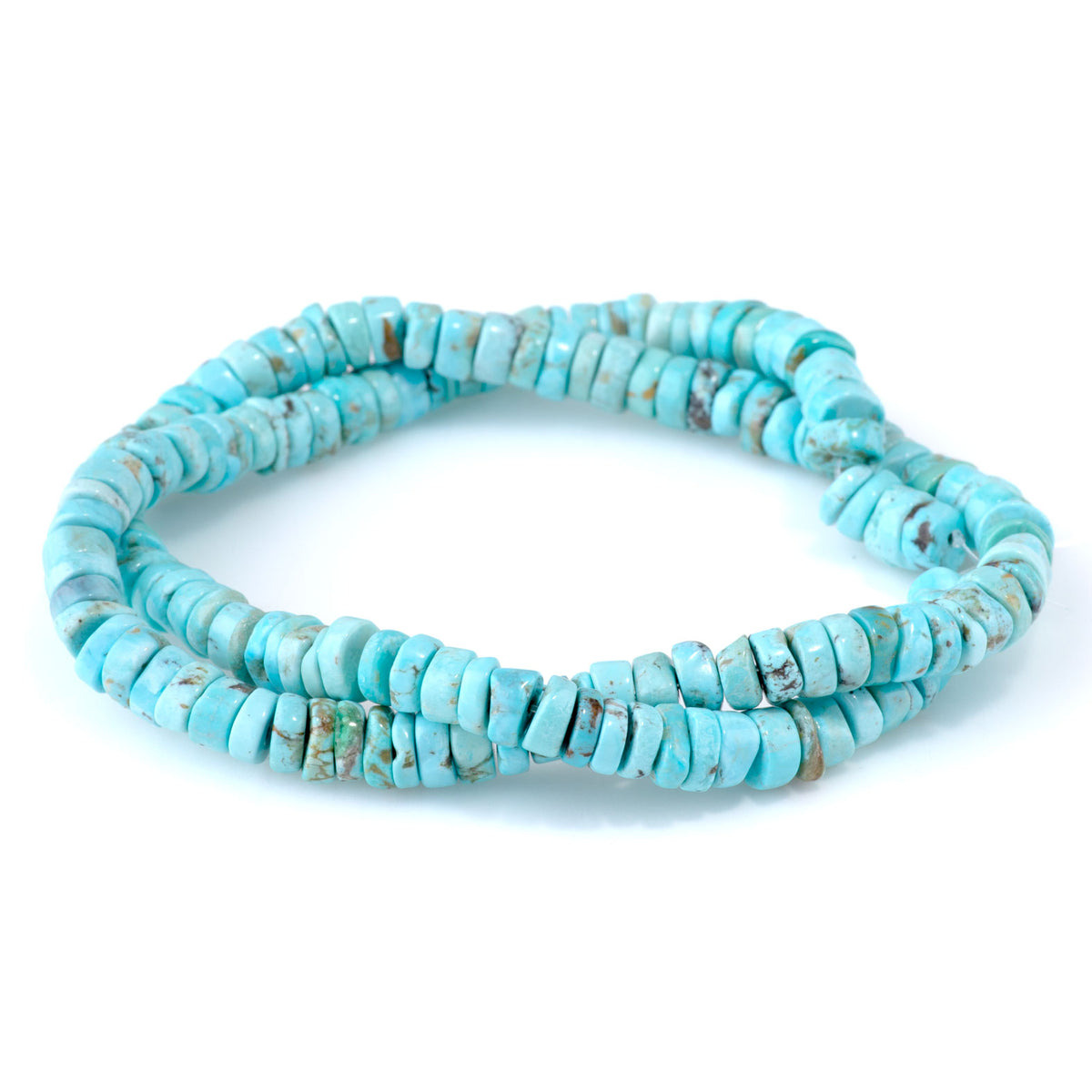 Hubei Turquoise 6mm Blue Irregular Heishi - 15-16 Inch — Dakota Stones