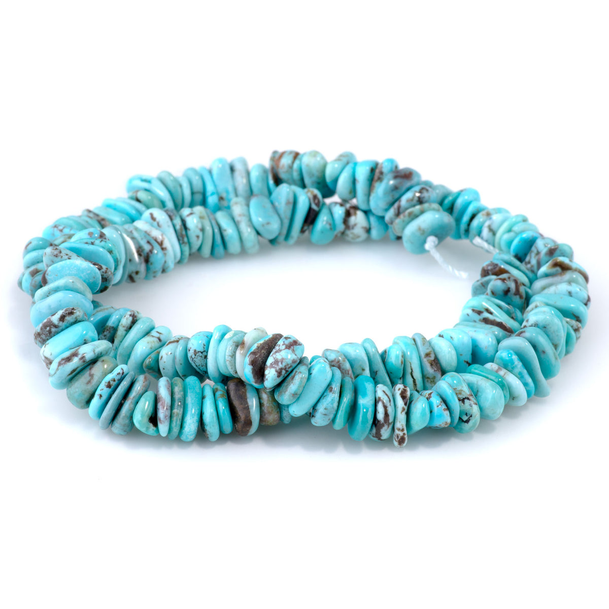 Hubei Turquoise 7-8mm Blue Irregular Heishi - 15-16 Inch — Dakota Stones