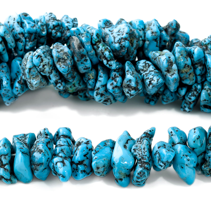 Kingman Turquoise 15-20mm Chip Blue 9-10 Inch Strands- Limited Edition ...