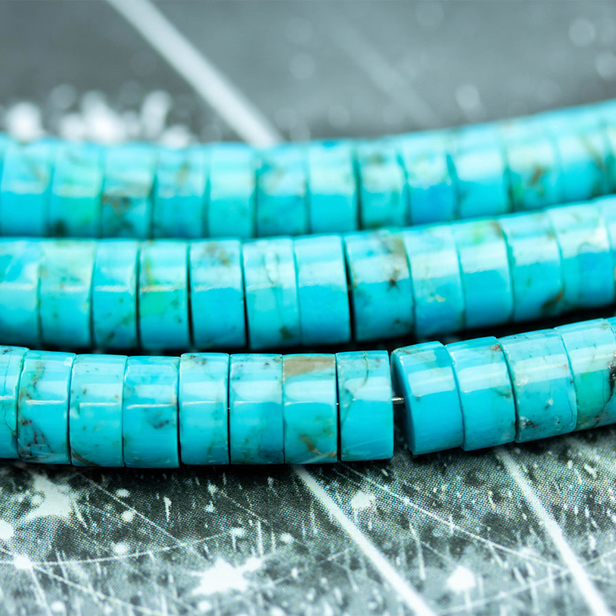 Kingman Turquoise 3-6mm Heishi Graduated - 15-16 Inch — Dakota Stones