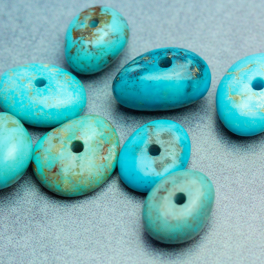 Nacozari Turquoise 10-20mm Nugget - Large Hole Single Bead — Dakota Stones