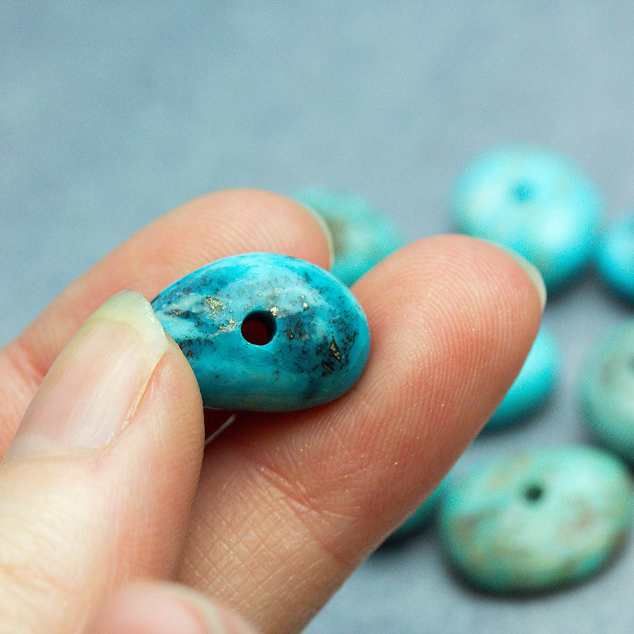Nacozari Turquoise 10-20mm Nugget - Large Hole Single Bead – Dakota Stones