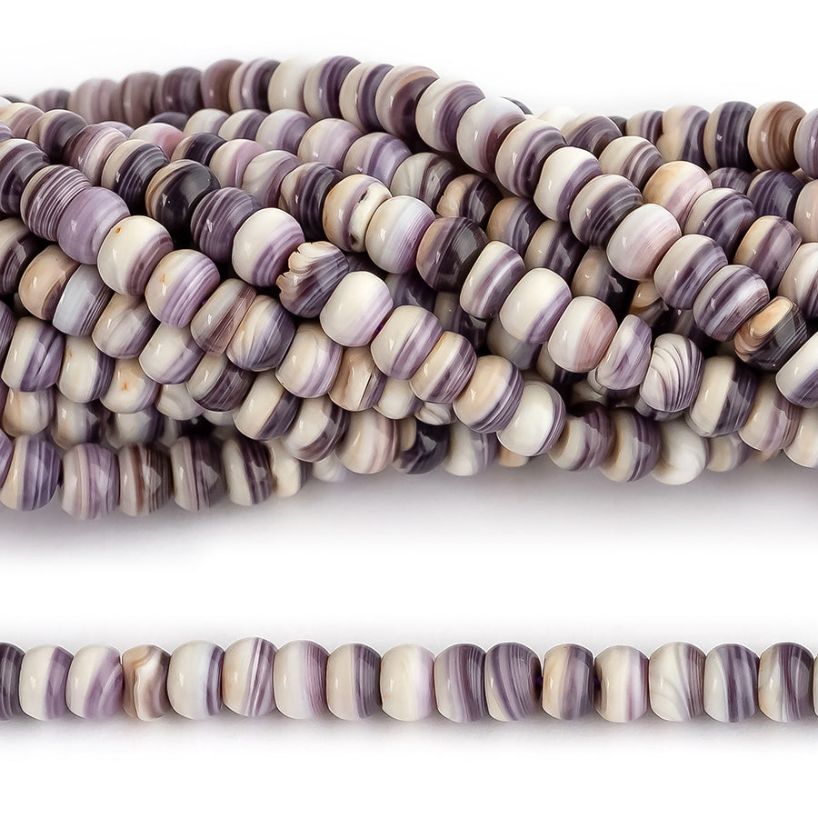 Wampum Shell 4mm Rondelle - 15-16 Inch – Dakota Stones