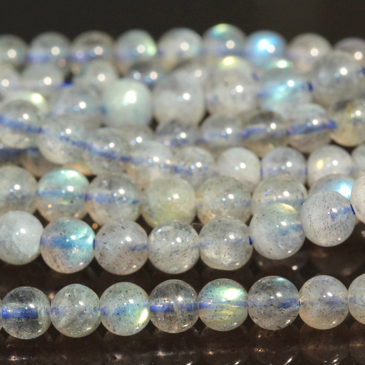 Labradorite (A) 4mm Round - 8-Inch – Dakota Stones