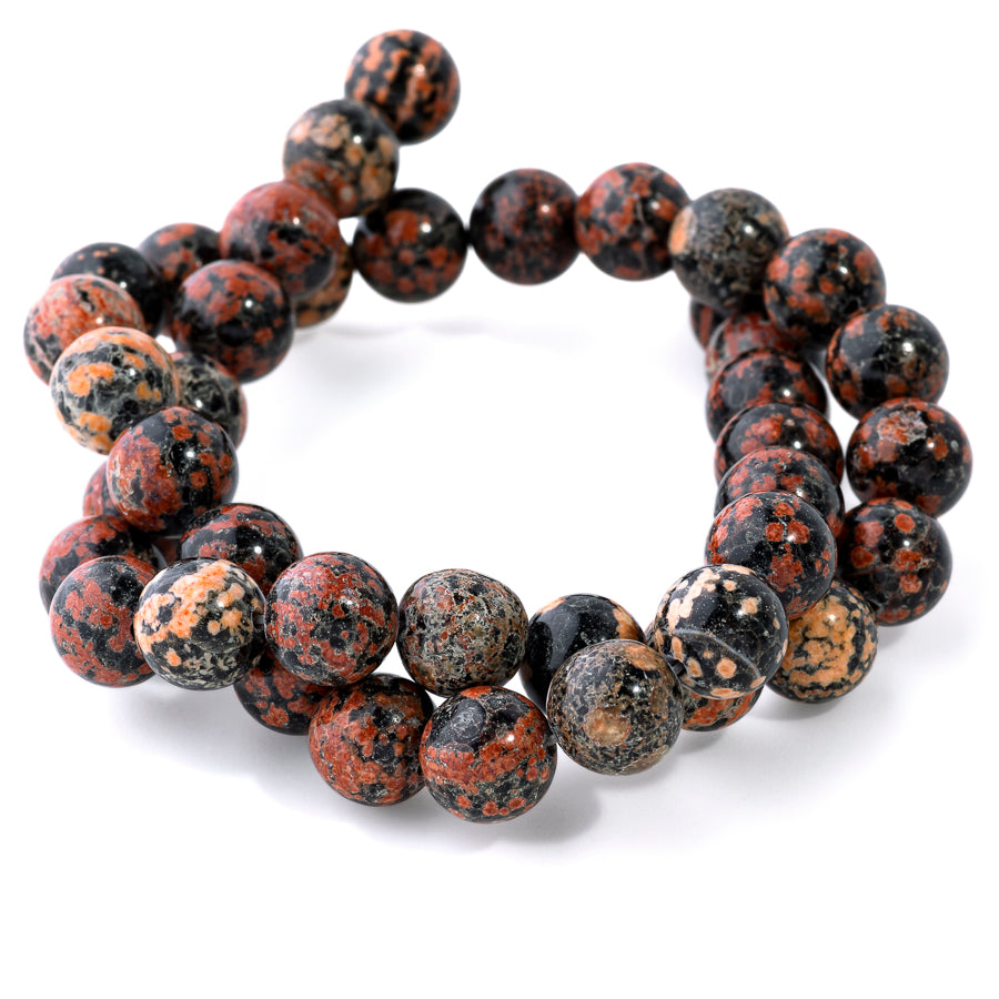 Mexican Red Snowflake Jasper 10mm Round - 15-16 Inch — Dakota Stones