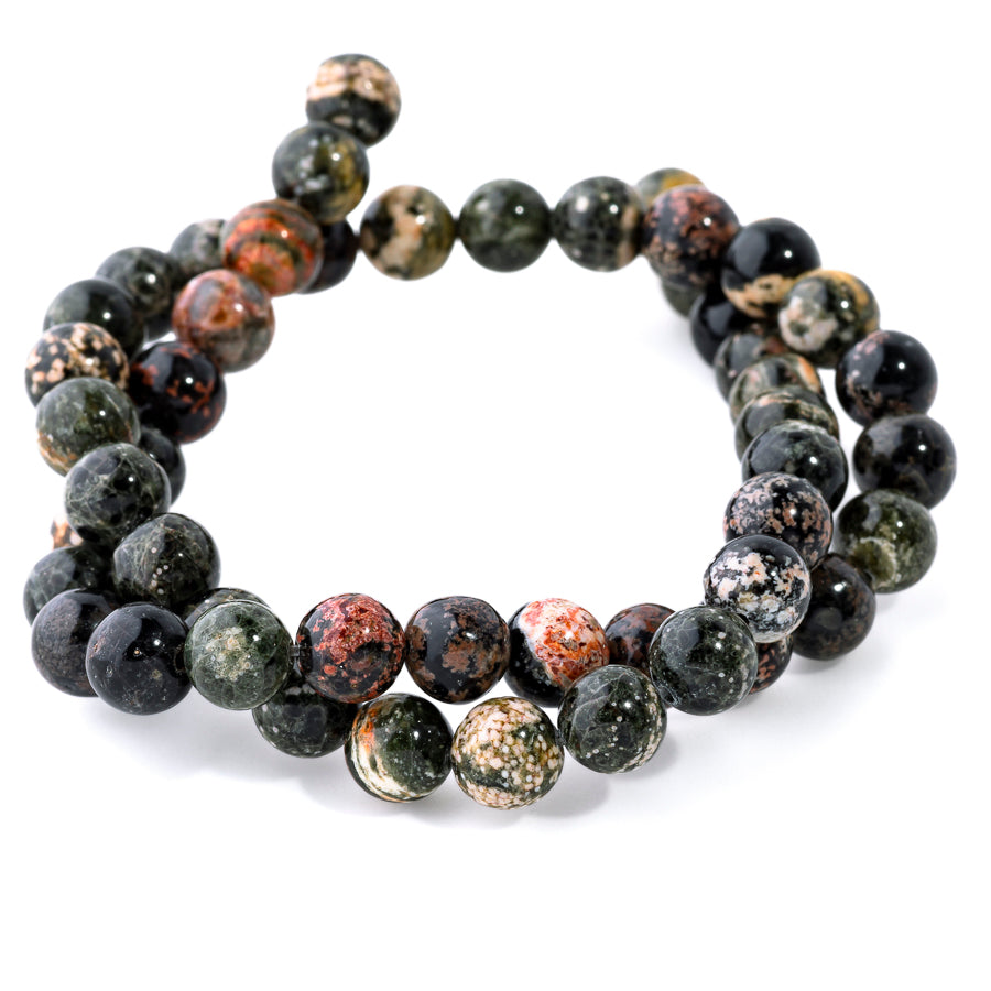 Mexican Red Snowflake Jasper 8mm Round - 15-16 Inch — Dakota Stones