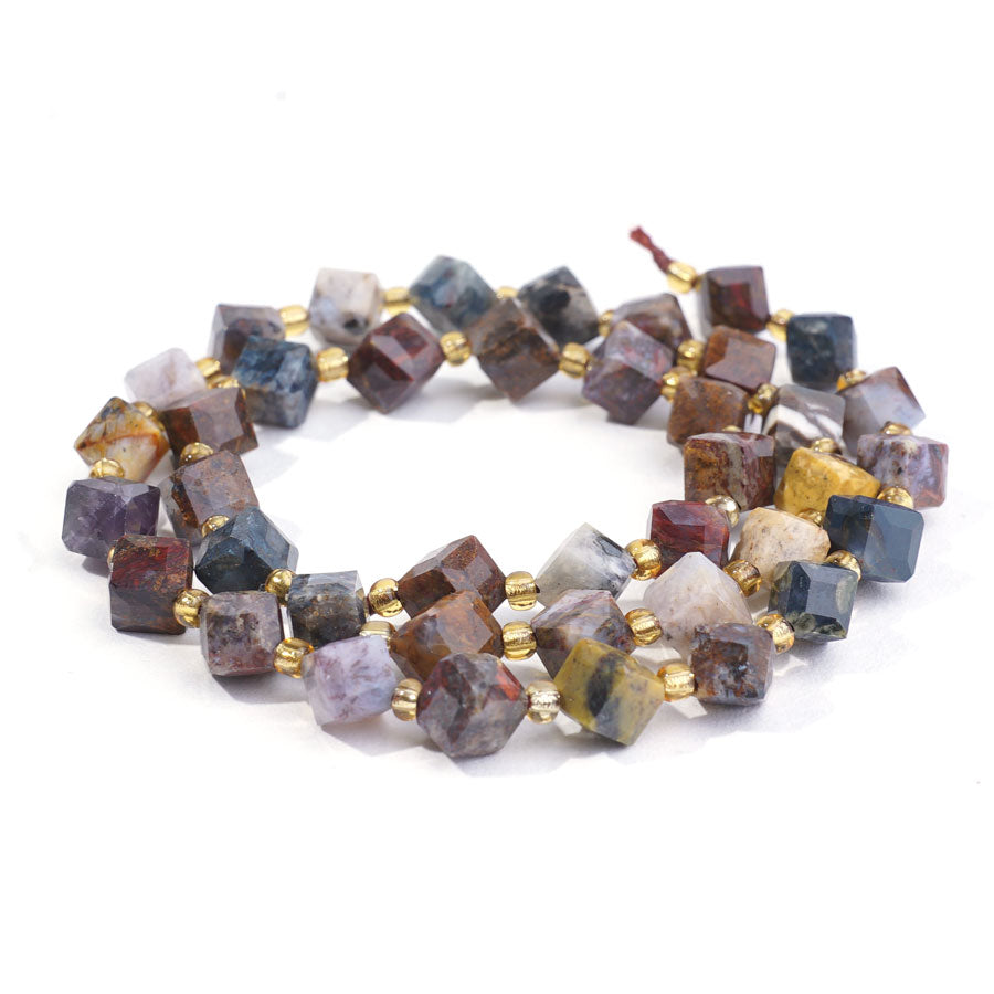 Pietersite 8x6 Table Cut Corner Drilled Cube-15-16 Inch — Dakota Stones