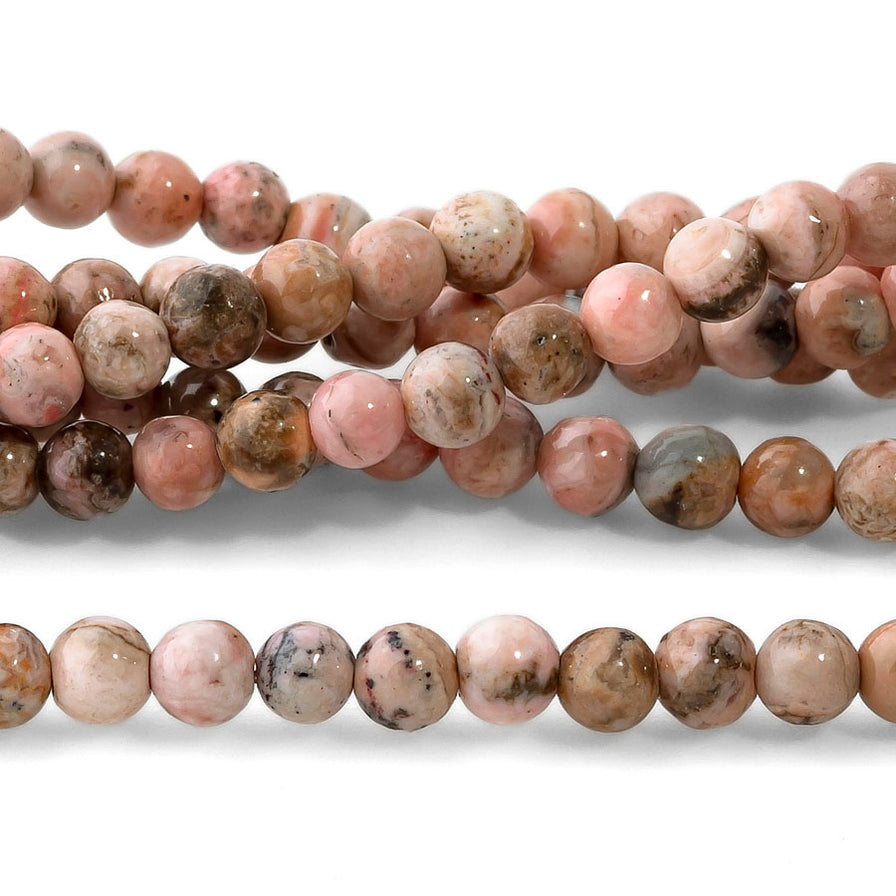Peruvian Rhodochrosite 4mm Round - 15-16 Inch — Dakota Stones