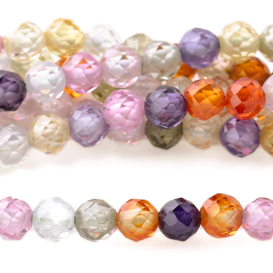 Cubic Zirconia Multi 3mm Round Faceted - 15-16 Inch – Dakota Stones